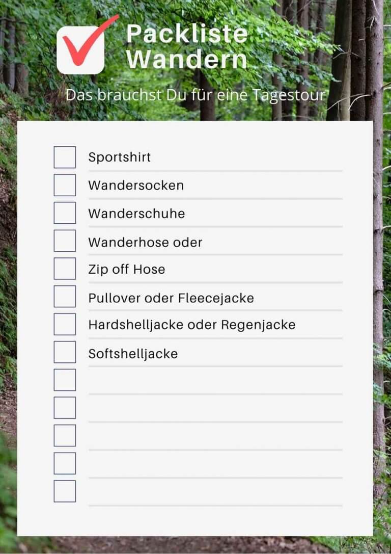 Packliste Wandern für die Wanderausrüstung für Genusswanderer